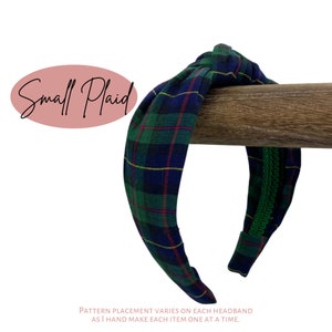 Plaid Top Knot & Headbands - Private School Plaid | Navy, Green, Yellow, Red - Etsy
