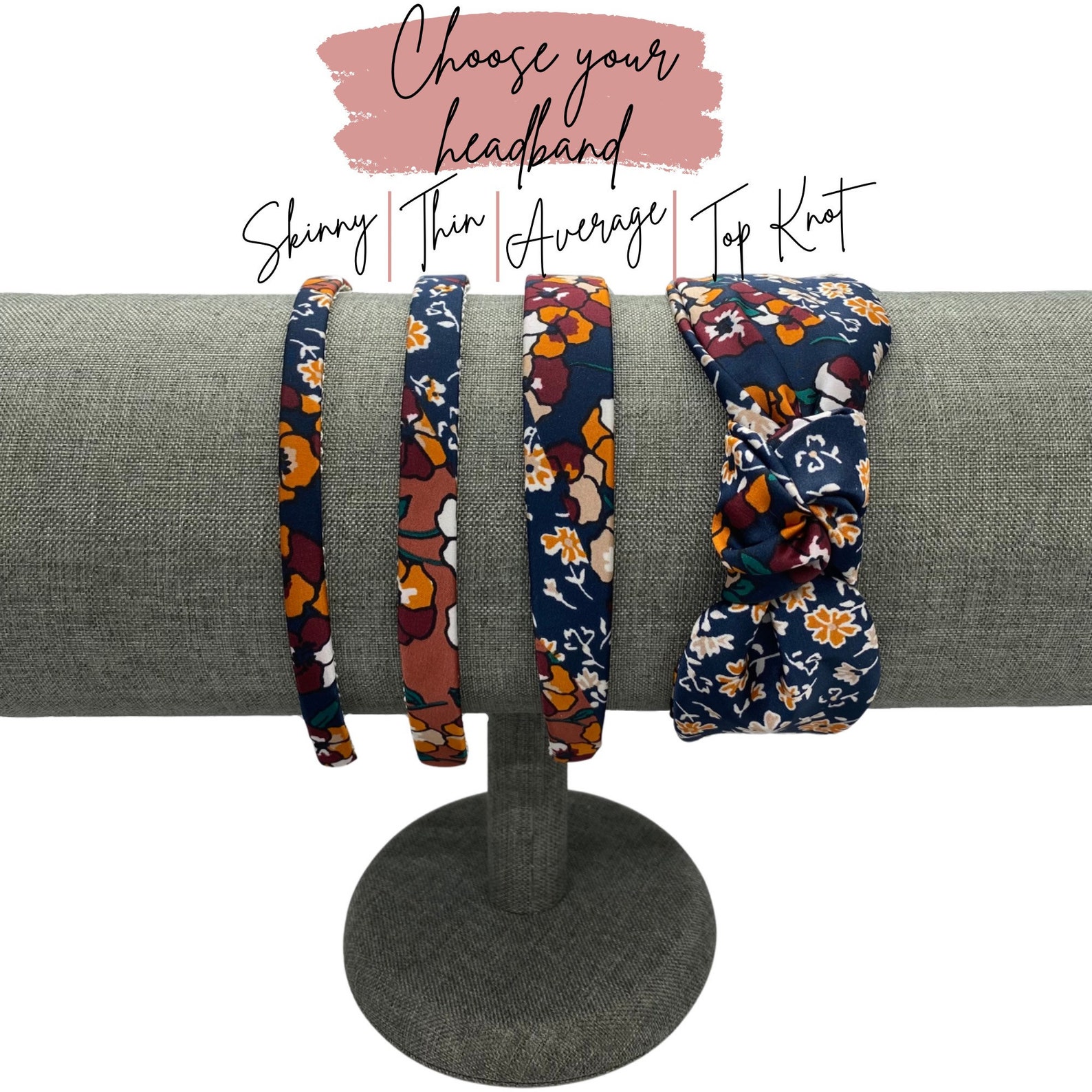 Navy & Rust Fall Headbands Skinny Headband Thin Headband - Etsy