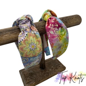 Colorful Boho Headbands | Rainbow Batik & Mandala Hair Bands, Top Knots ...