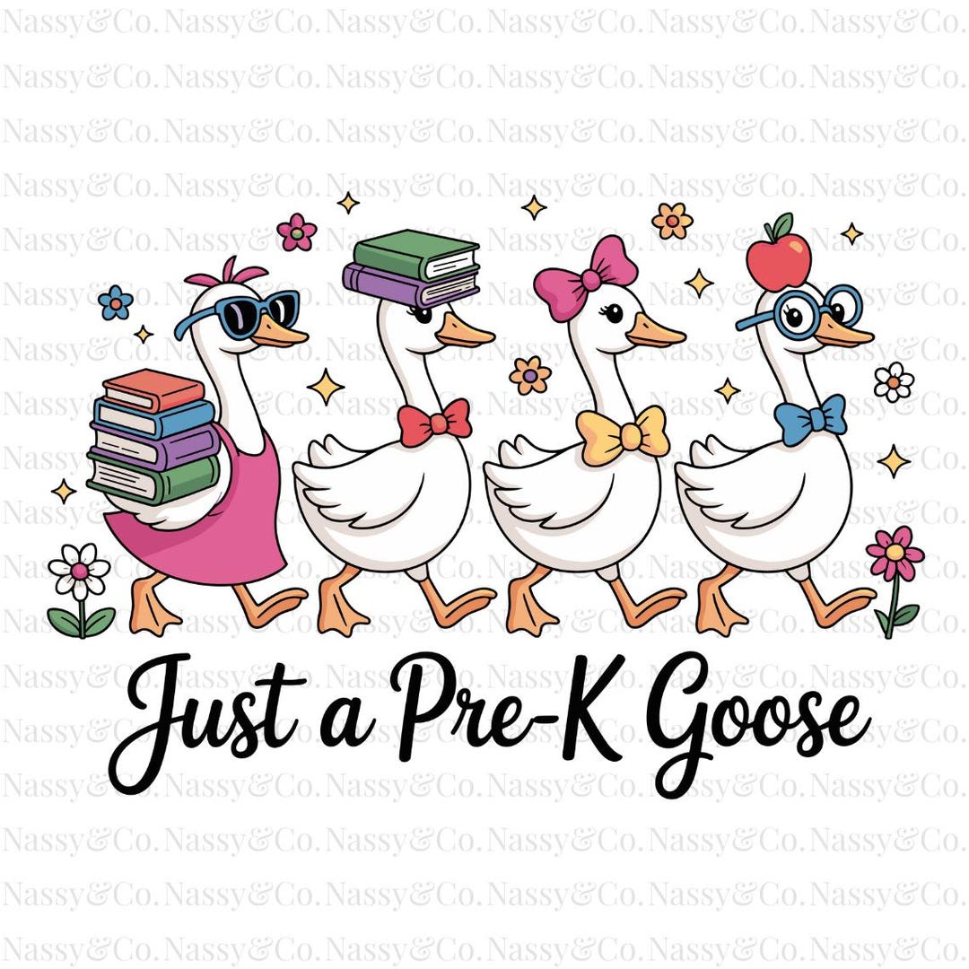 Just A Pre K Goose, Teacher Student Floral Goose Coquette Bow, Back to ...
