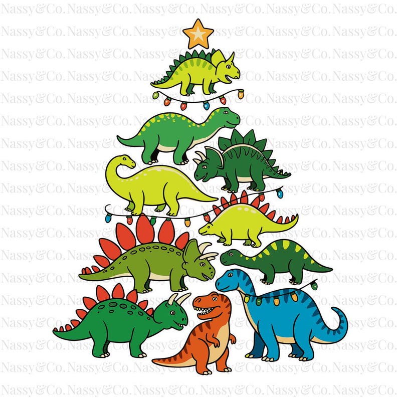 Christmas Dinosaur T Rex Tree Xmas Lights PNG: Matching Family Dad Mom ...