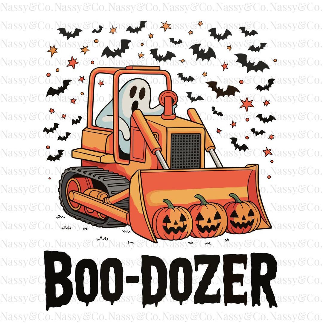 Boo Dozer Halloween Construction PNG: Ghost Pumpkin Spooky Fall Season ...