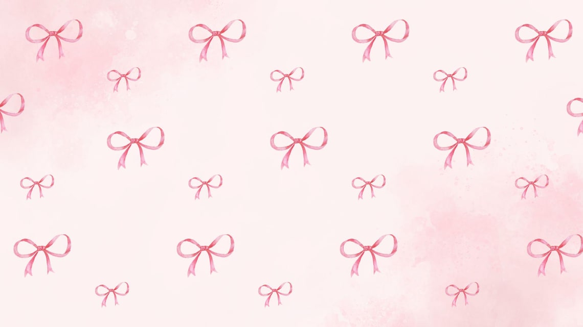 Playful Pink Bow Pattern Background - Digital Download for Laptop, Ipad ...