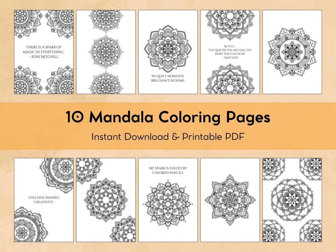 Mandala Coloring Pages for Adults : Ai-free Printable Instant Download ...