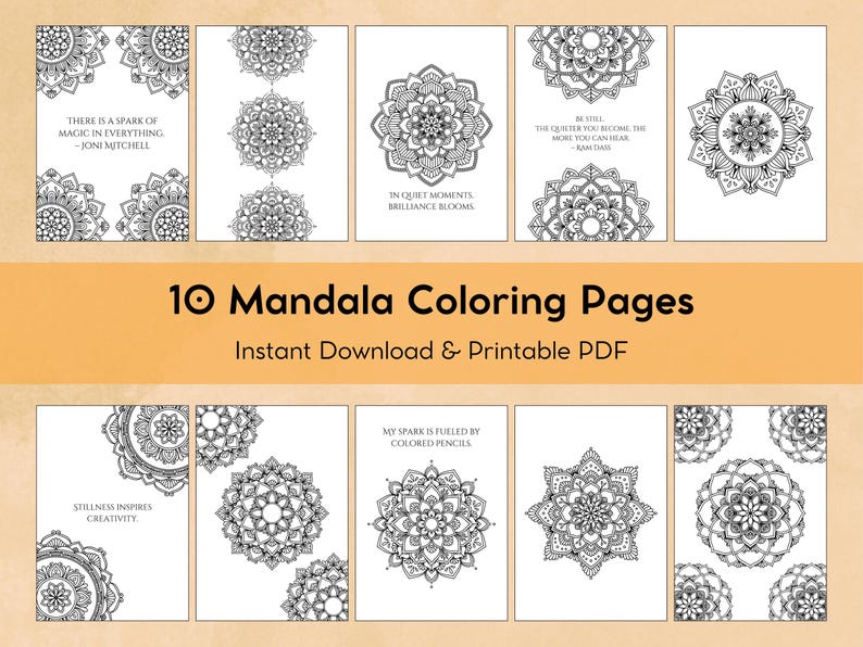 Mandala Coloring Pages for Adults : Ai-free Printable Instant Download ...