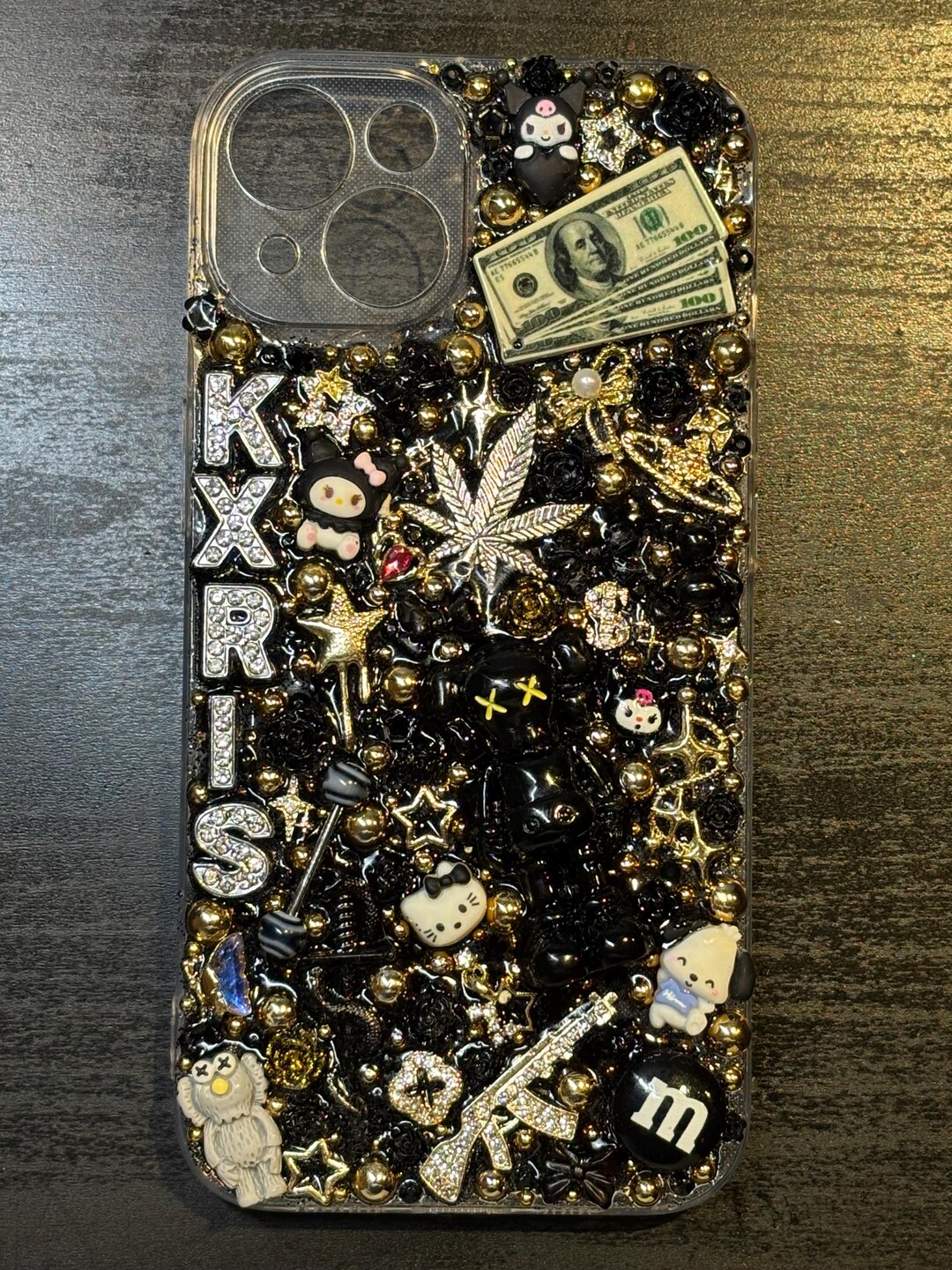 Black and Gold Junk Phone Case - Etsy