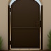 Modern Arched Iron Gate With Sheet Metal X-panel – Custom Steel Privacy ...