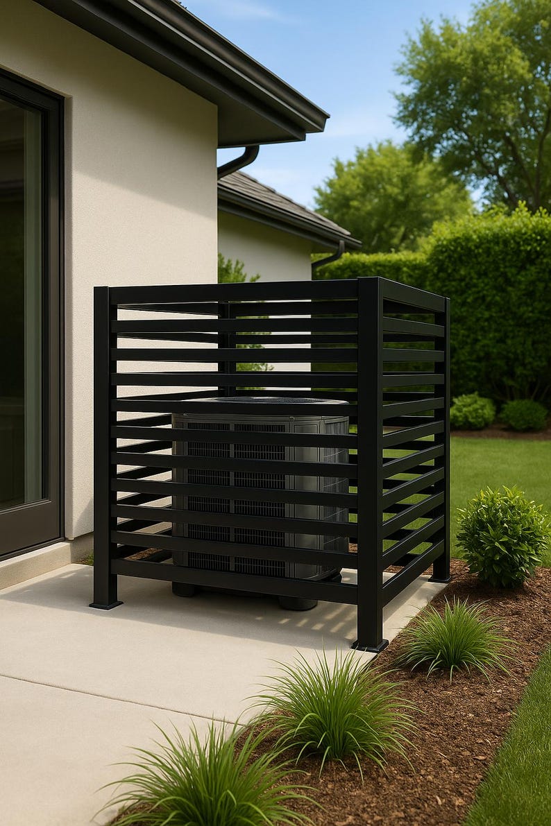 Steel AC Unit Enclosure Ventilated Cage – Protect Outdoor Condenser ...