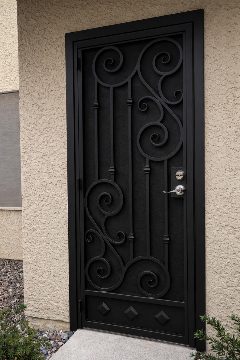 Valencia Scroll Security Door | Decorative Wrought Iron Steel Entry ...