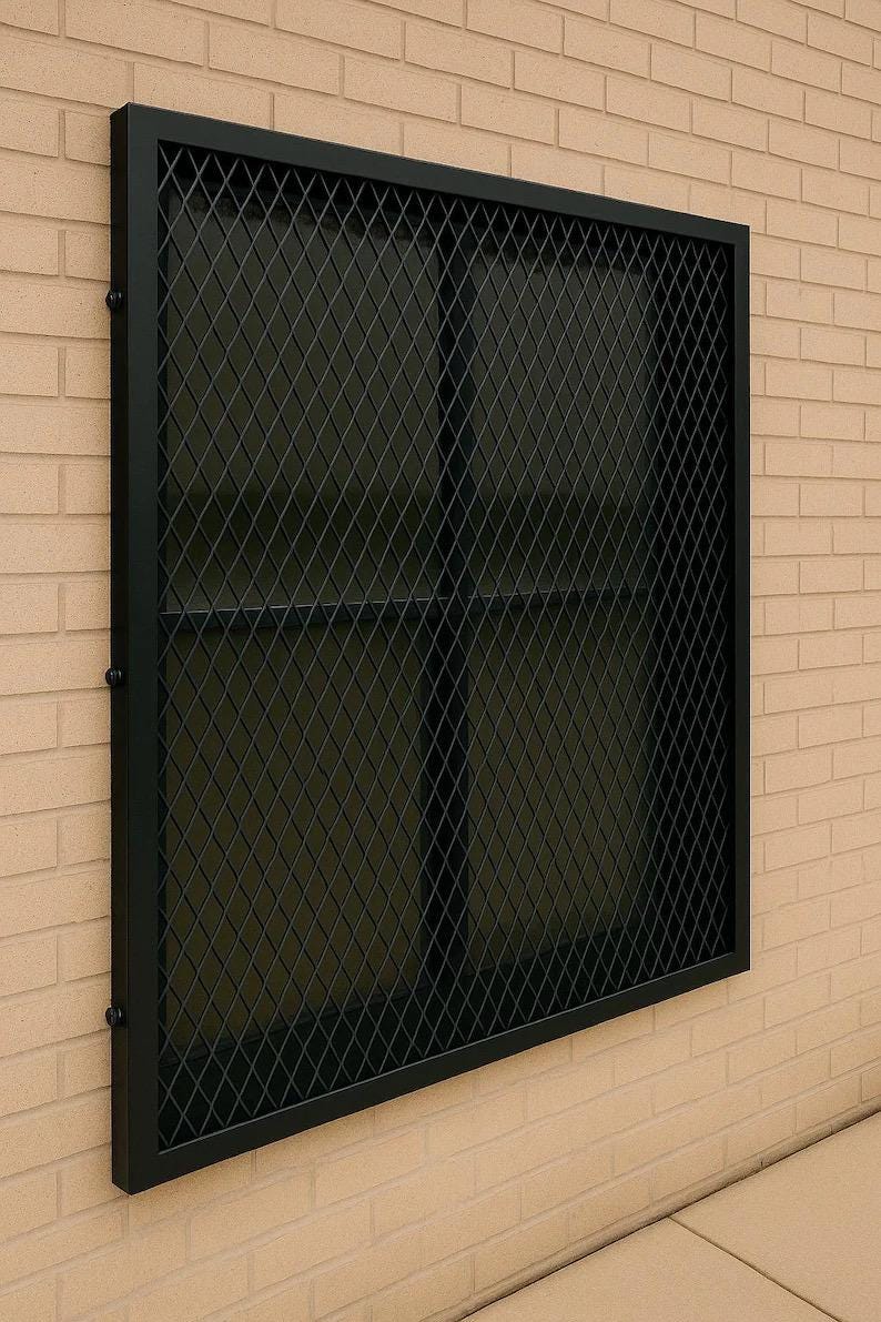 Steel Security Window Guard – Expanded Metal Grille, Powder Coated ...