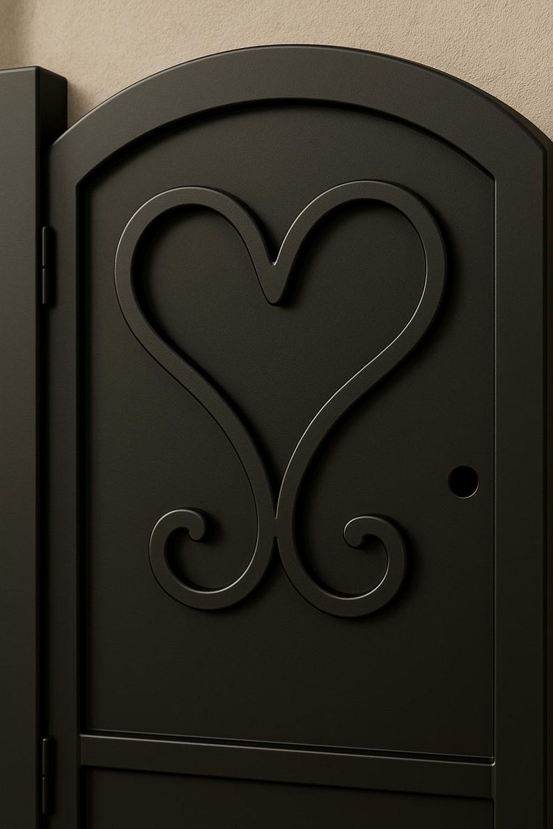 Heart Scroll Wrought Iron Garden Gate - Arched Metal Entryway 36x84 - Etsy