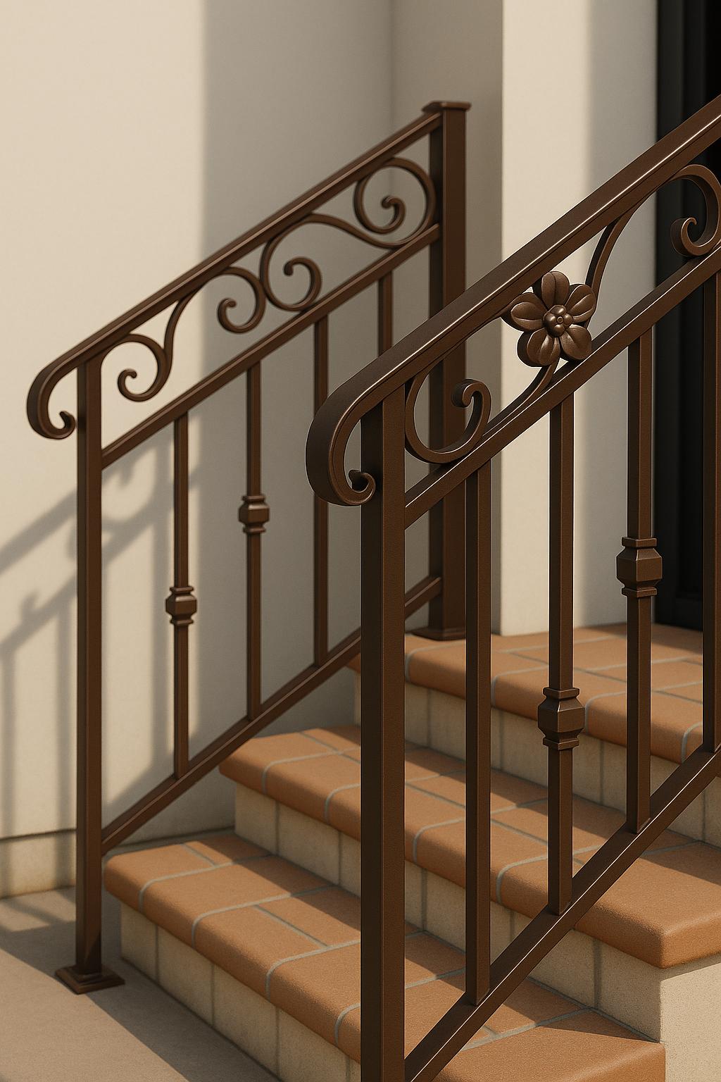 Wrought Iron Stair Railing: Decorative Steel Handrail With Scrolls - Etsy