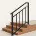 Modern Metal Stair Handrail – Welded Steel Railing for 3 Steps – Matte ...
