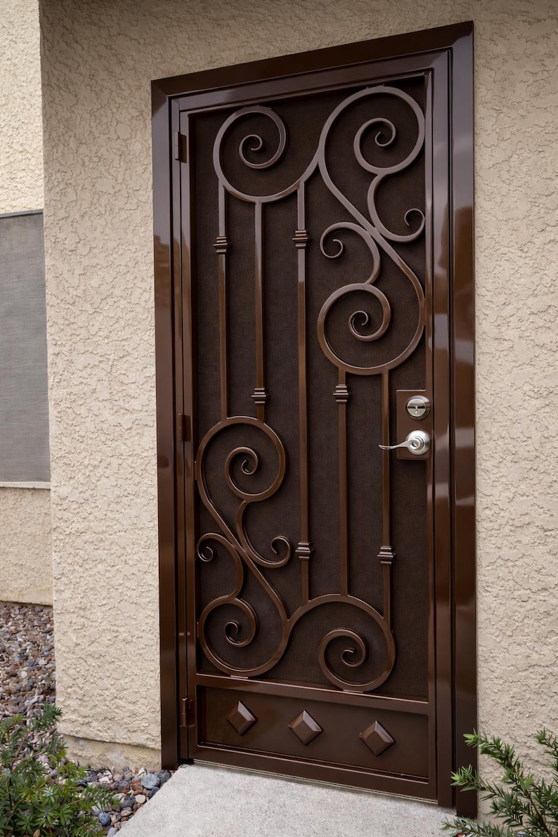 Valencia Scroll Security Door | Decorative Wrought Iron Steel Entry ...
