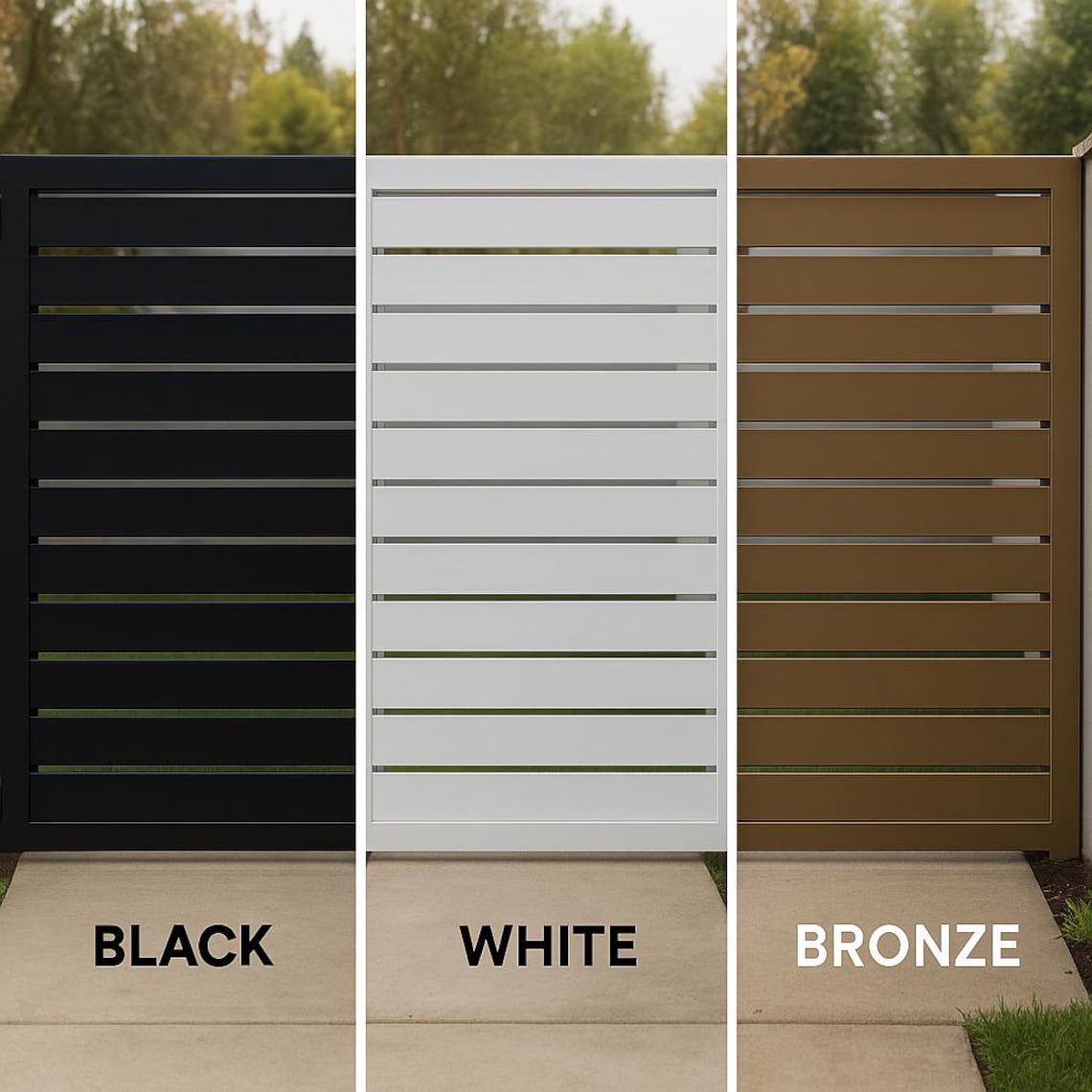 Horizonsteel Modern Steel Garden Gate – Powder Coated Exterior Metal ...