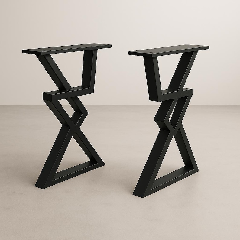 Modern Illusion Table Legs – Iron X Frame Base – Custom Welded Metal ...