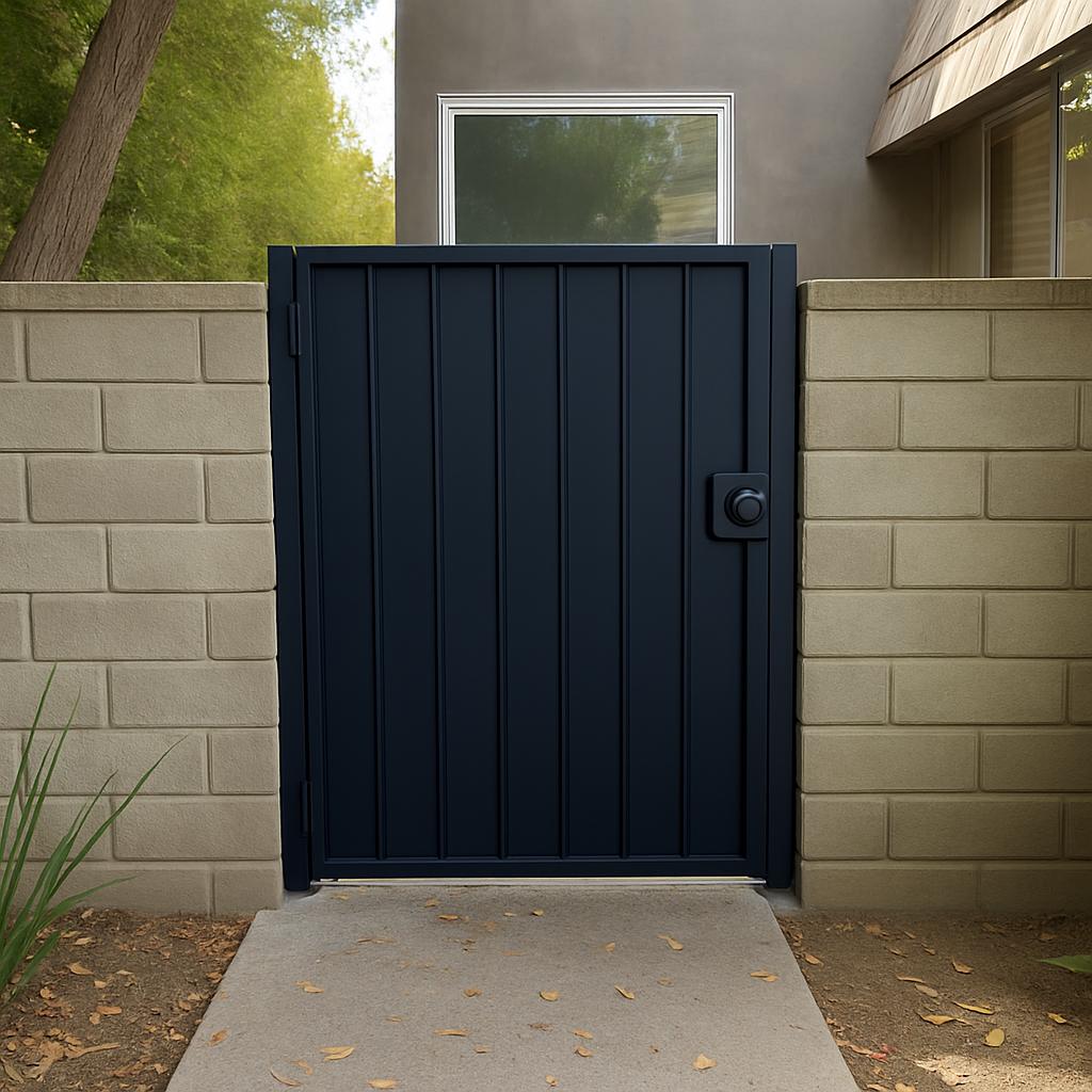 Modern Steel Privacy Gate: Custom Powder Coated Metal Entry - Etsy