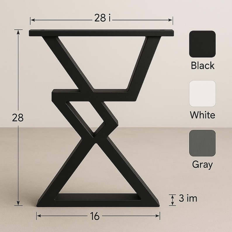 Modern Illusion Table Legs – Iron X Frame Base – Custom Welded Metal ...