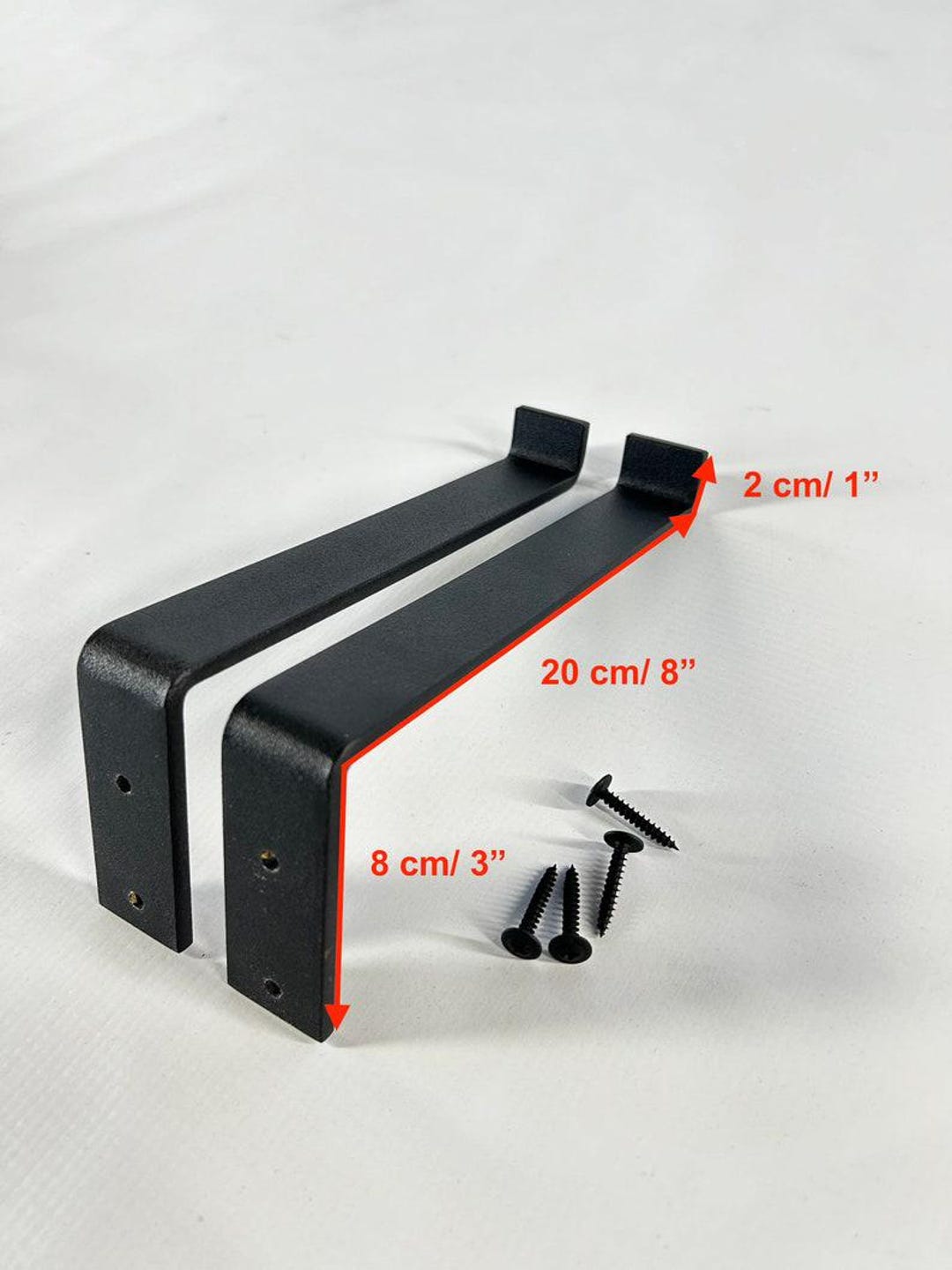 Rustic Industrial Decor Set of 2 Handcrafted Metal Shelf Brackets ...