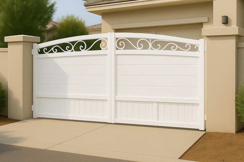 Modern Arched Bifold Driveway Gate | Custom Steel Entrance - Etsy