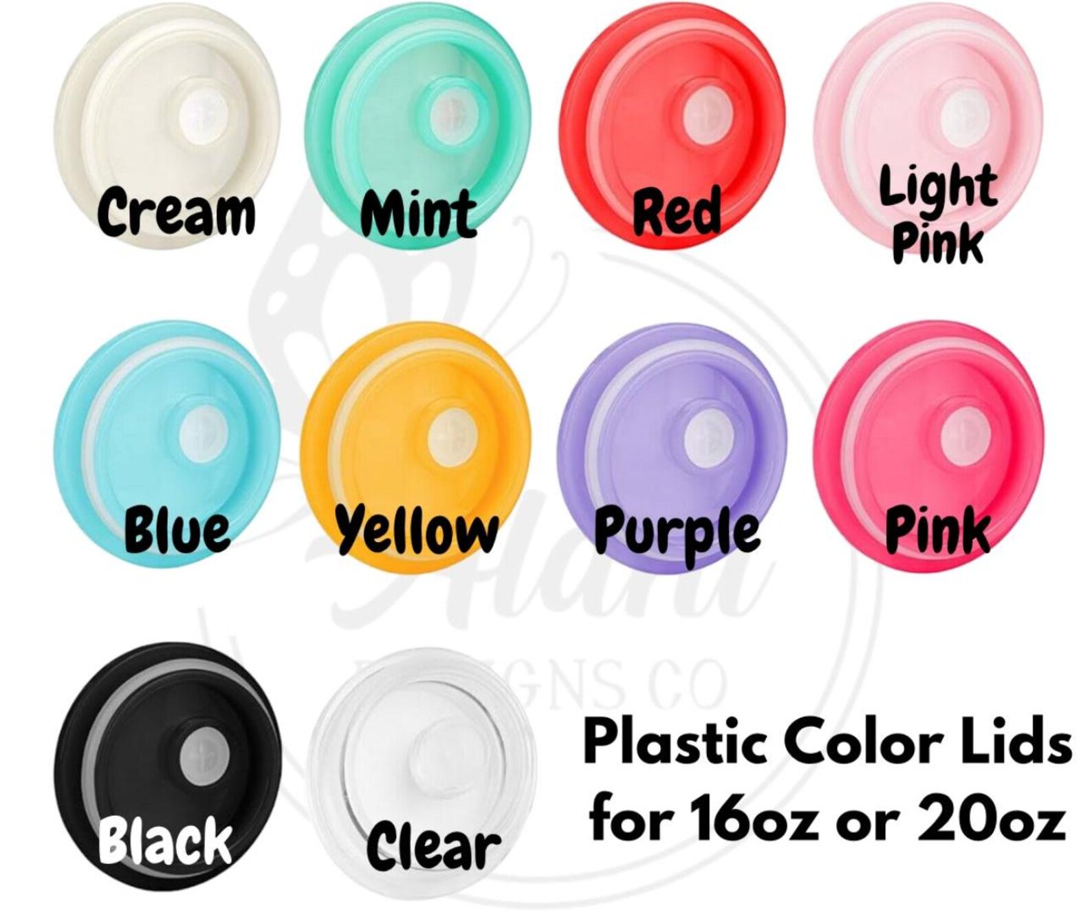 Color Plastic Lid for 16oz or 20oz Glass or Plastic Libbey Cups ...