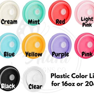 Color Plastic Lid for 16oz or 20oz Glass or Plastic Libbey Cups ...