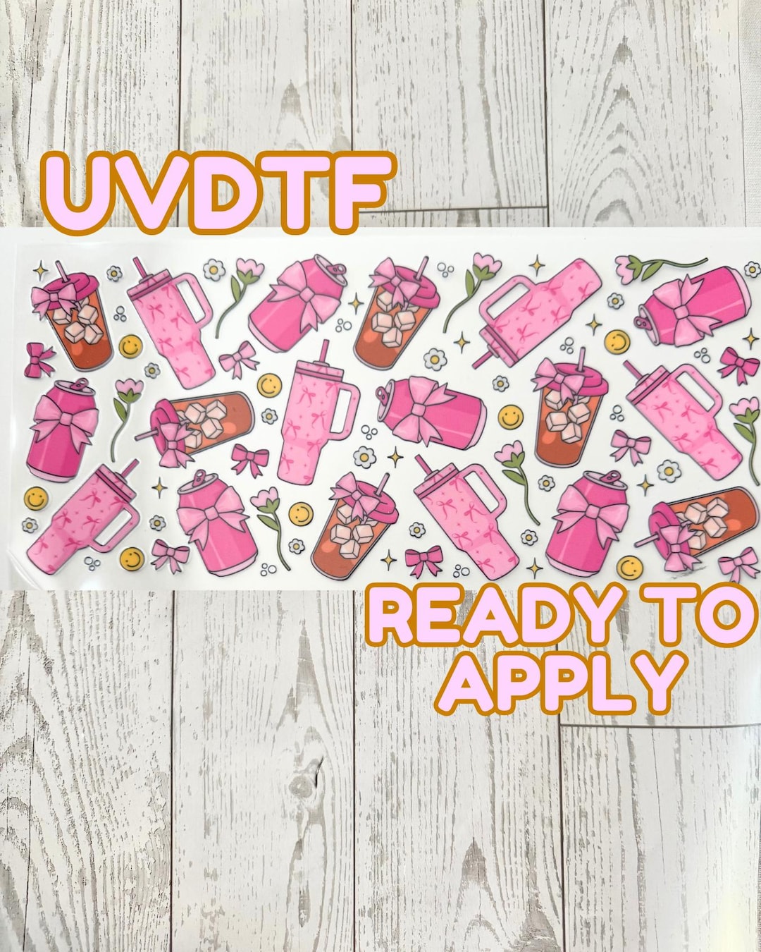 Iced Coffee Coquette 16oz UVDTF Wrap, Ready to Apply, High Quality ...