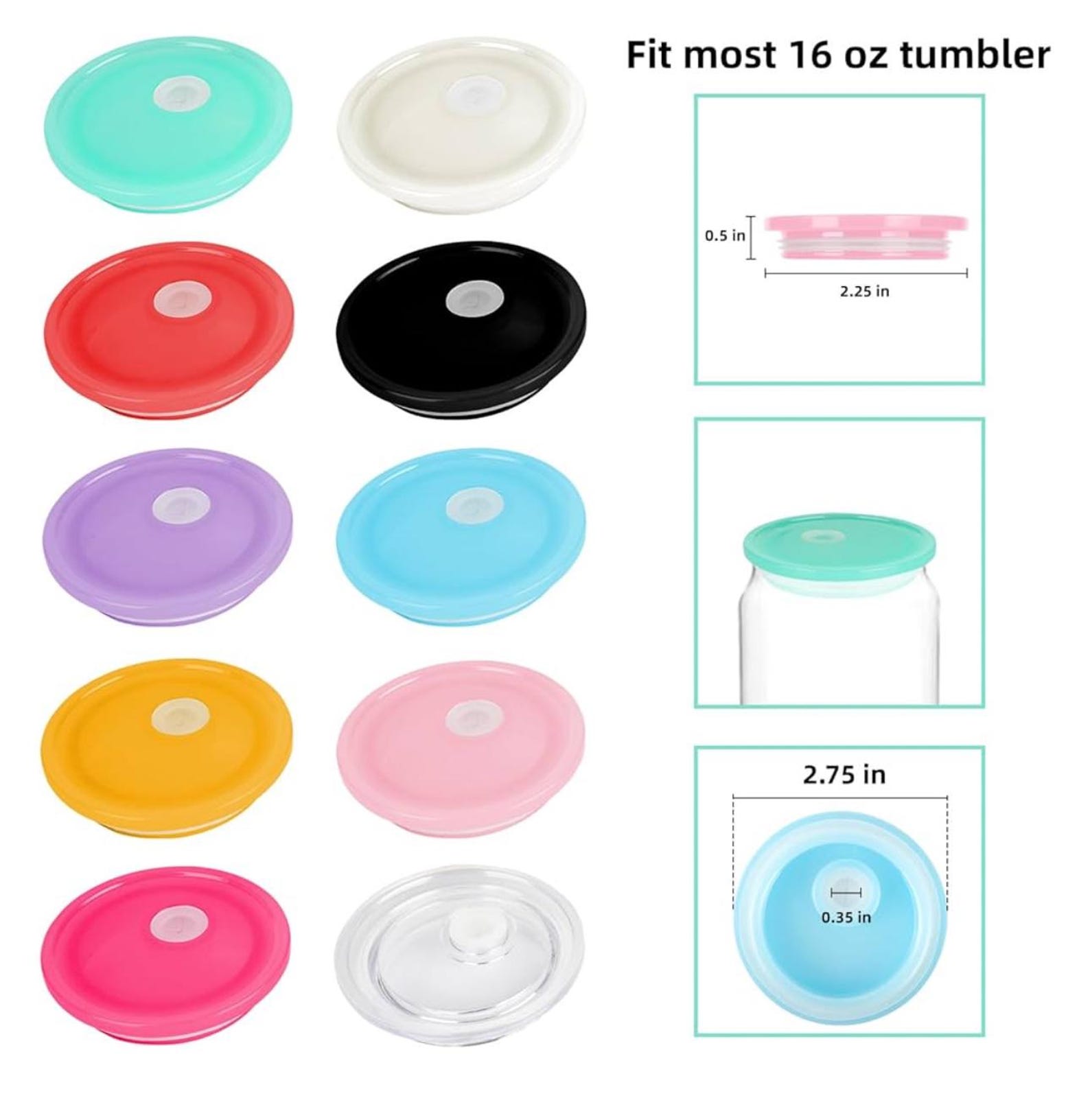 Color Plastic Lid for 16oz or 20oz Glass or Plastic Libbey Cups ...