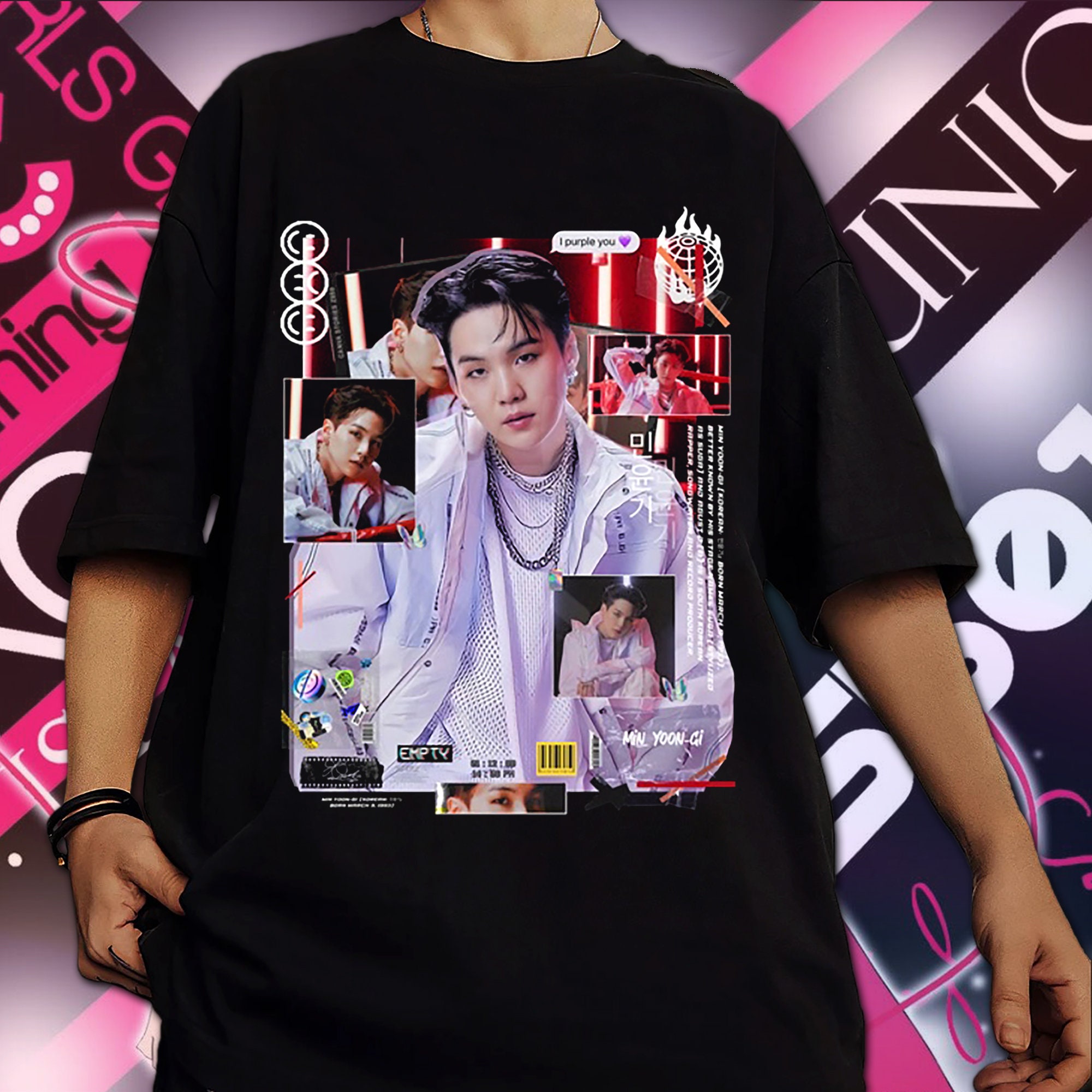 Suga BTS Boyband Kpop Unisex Tees, Min Yoon-gi BTS Idol Kpop Vintage T ...