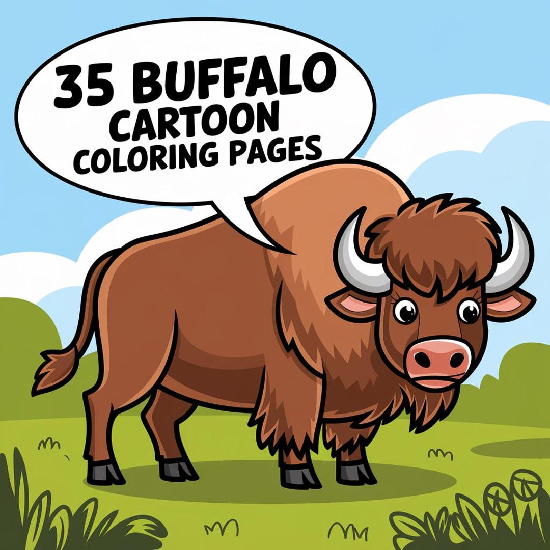 35 BUFFALO COLORING PAGE - Etsy
