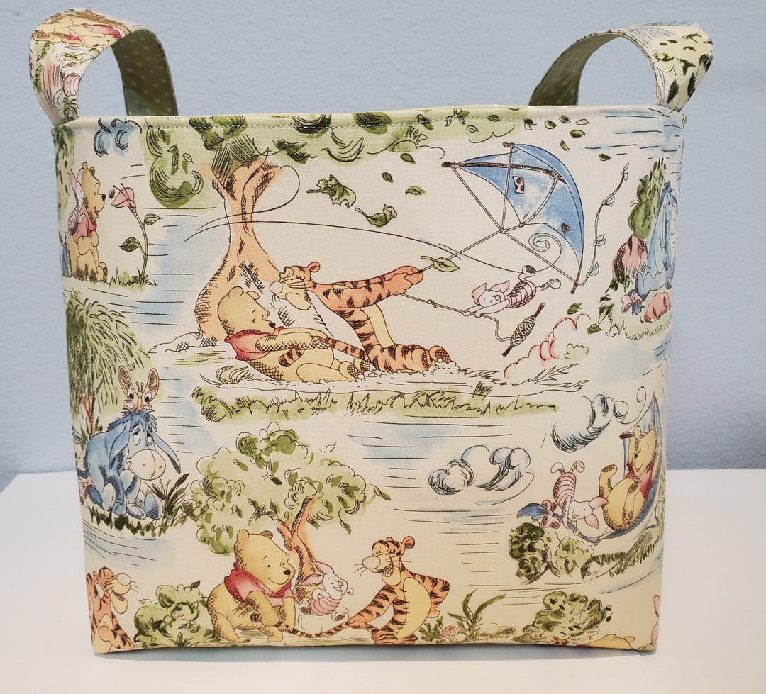 Large Fabric Organizer Basket Container 10 X 10 X 10 Winnie the Pooh ...