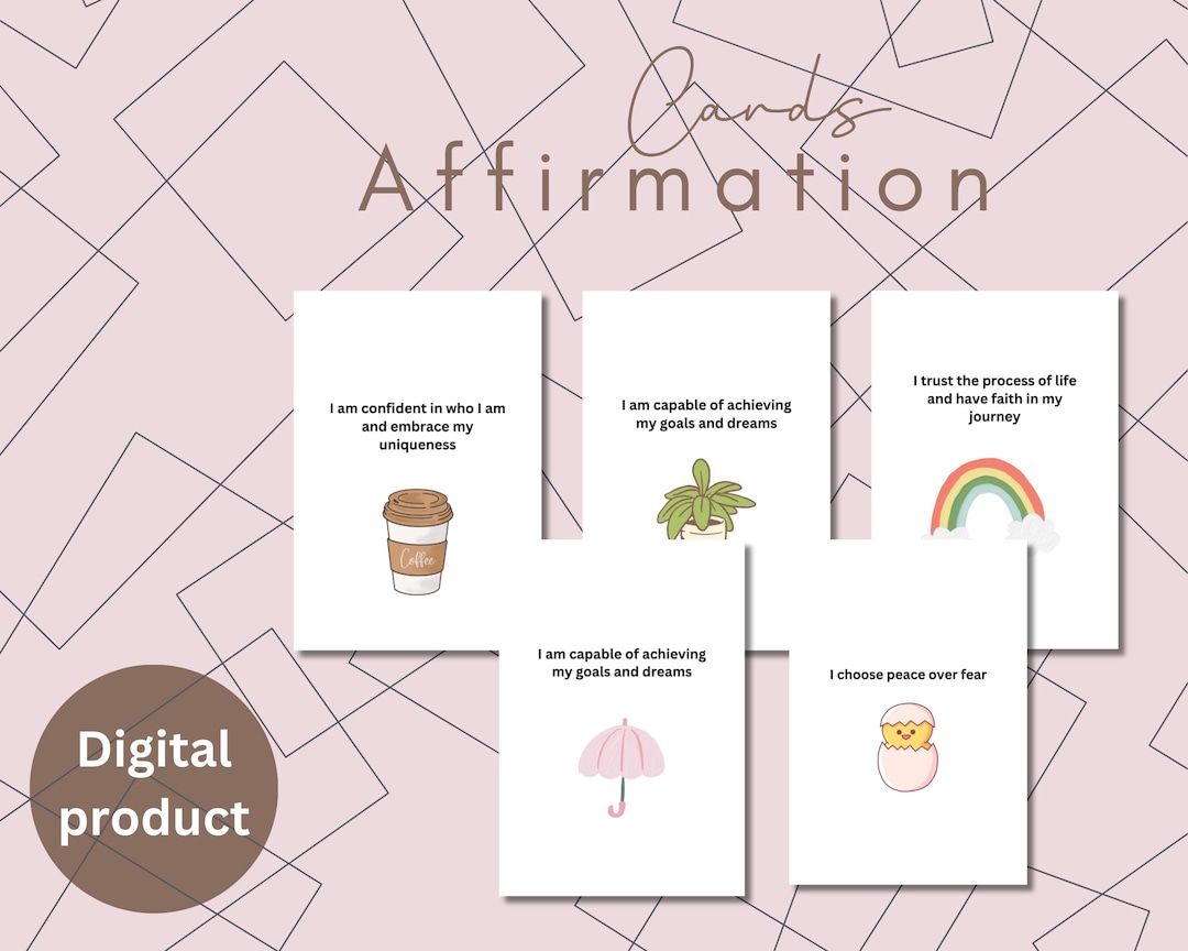 Positive Affirmations, Printable Affirmation Cards, Motivational Cards ...