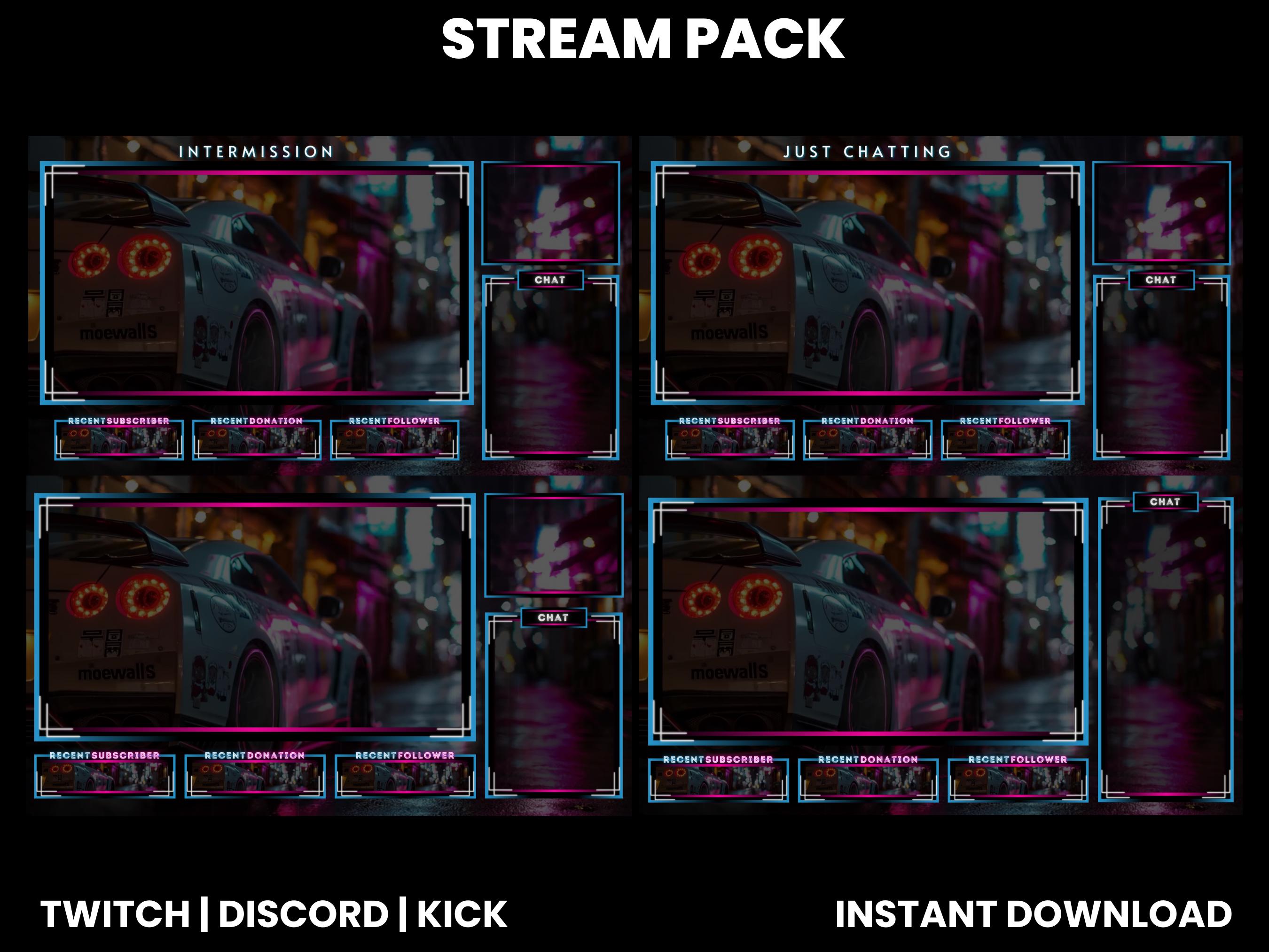 Car Themed Stream Pack | Car Overlays | Stream Pack | Animated Screens ...