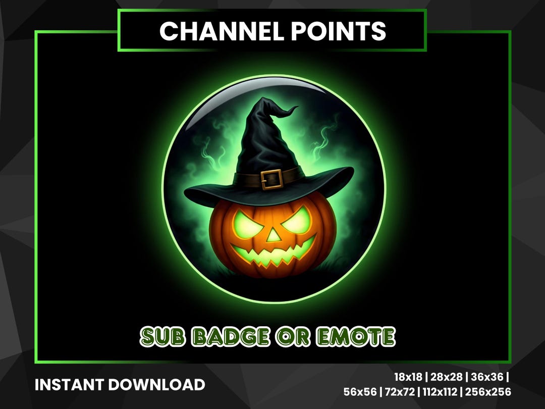 Jack-o'-lantern Twitch Emotes | Halloween Pumpkin Channel Point | Witch ...