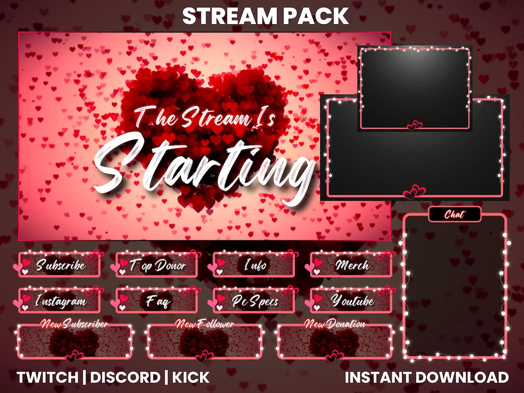 Valentines Twitch Stream Pack| Love | Cupid |stream Pack | Animated ...