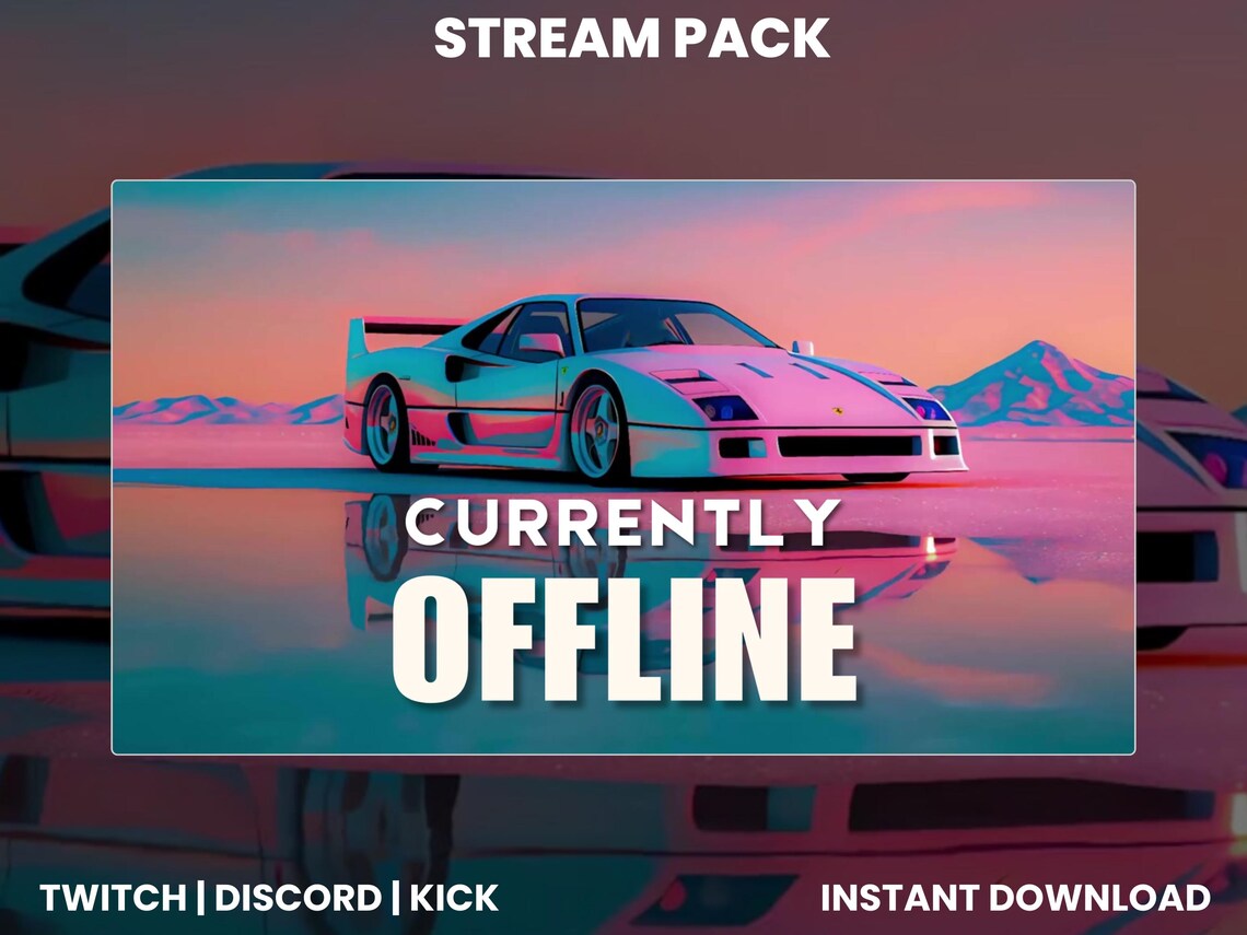 Animated Twitch Stream Pack | Twitch Screen Overlay | Super Car Stream ...