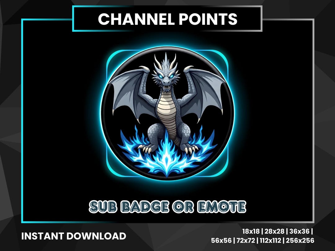 Blue Dragon Emote | Twitch Channel Point (digital Download) - Etsy