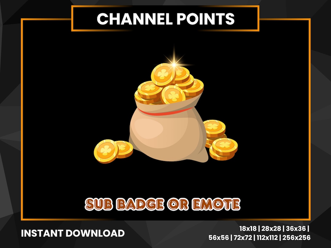 Bag With Gold Coins Channel Point | Twitch Reward Emotes | Gold Cash ...