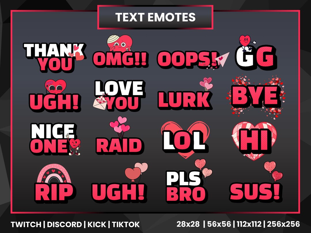 Valentine Emotes | Cupid | Emotes | Red and Whites Emotes | Webcam ...
