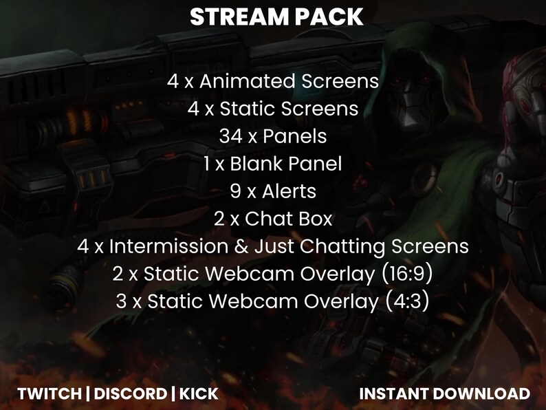 Dr. Doom Inspired Animated Twitch Stream Pack | Green Theme - Etsy