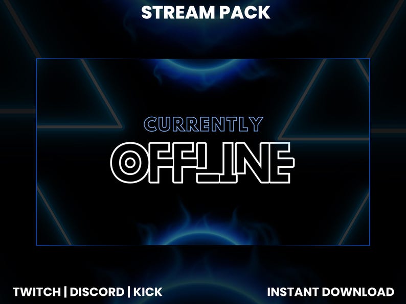 Neon Blue Streaming in 2025 Twitch Stream Pack | Animated Screens ...