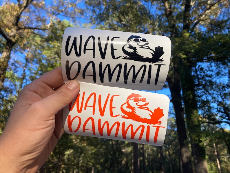 Hand Wave Dammit Vinyl Decal - Bumper Sticker for Jeep Enthusiasts, Fun ...