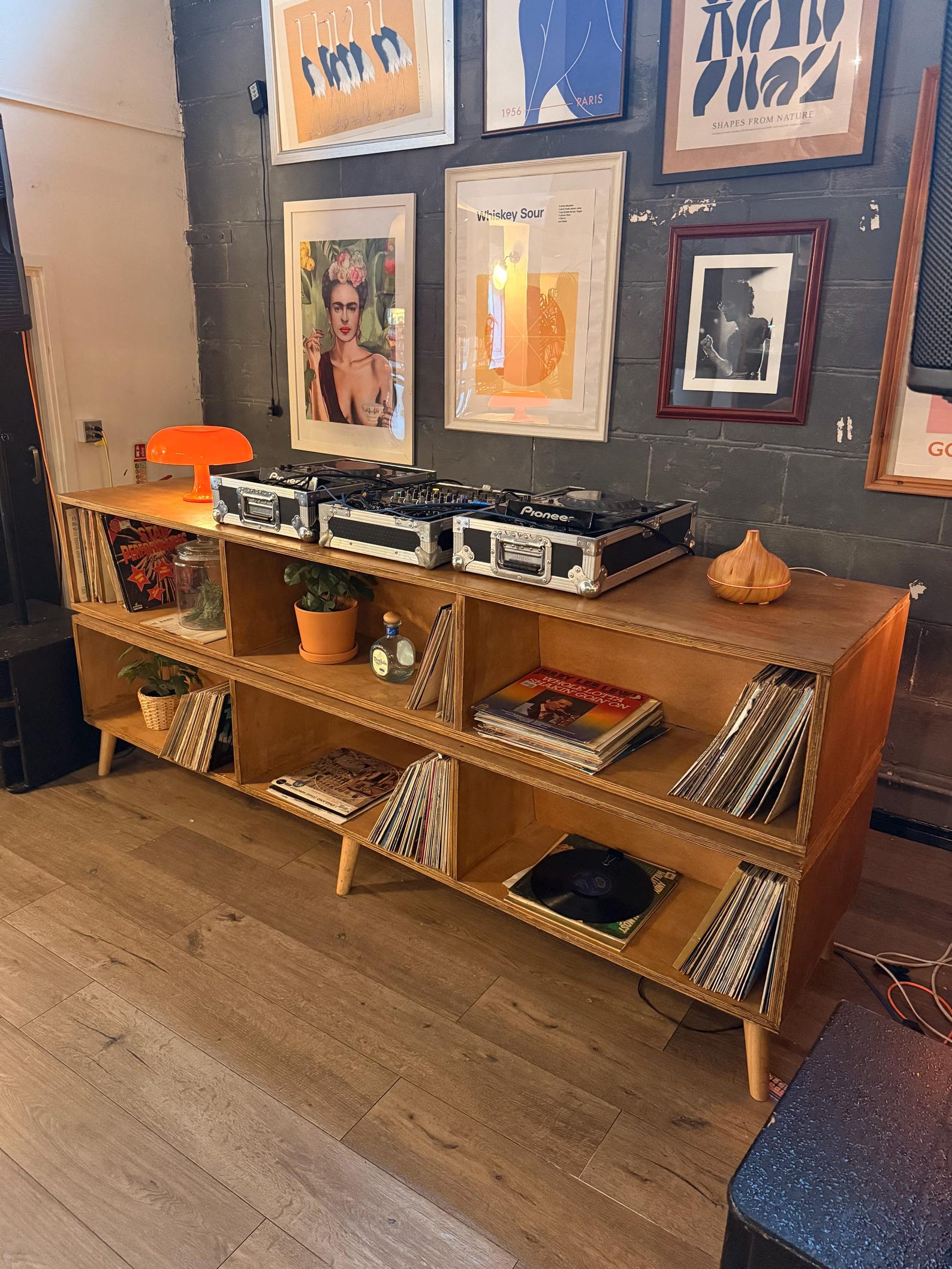 Two Tier DJ Vinyl Storage Cabinet With Component Shelf - Etsy UK