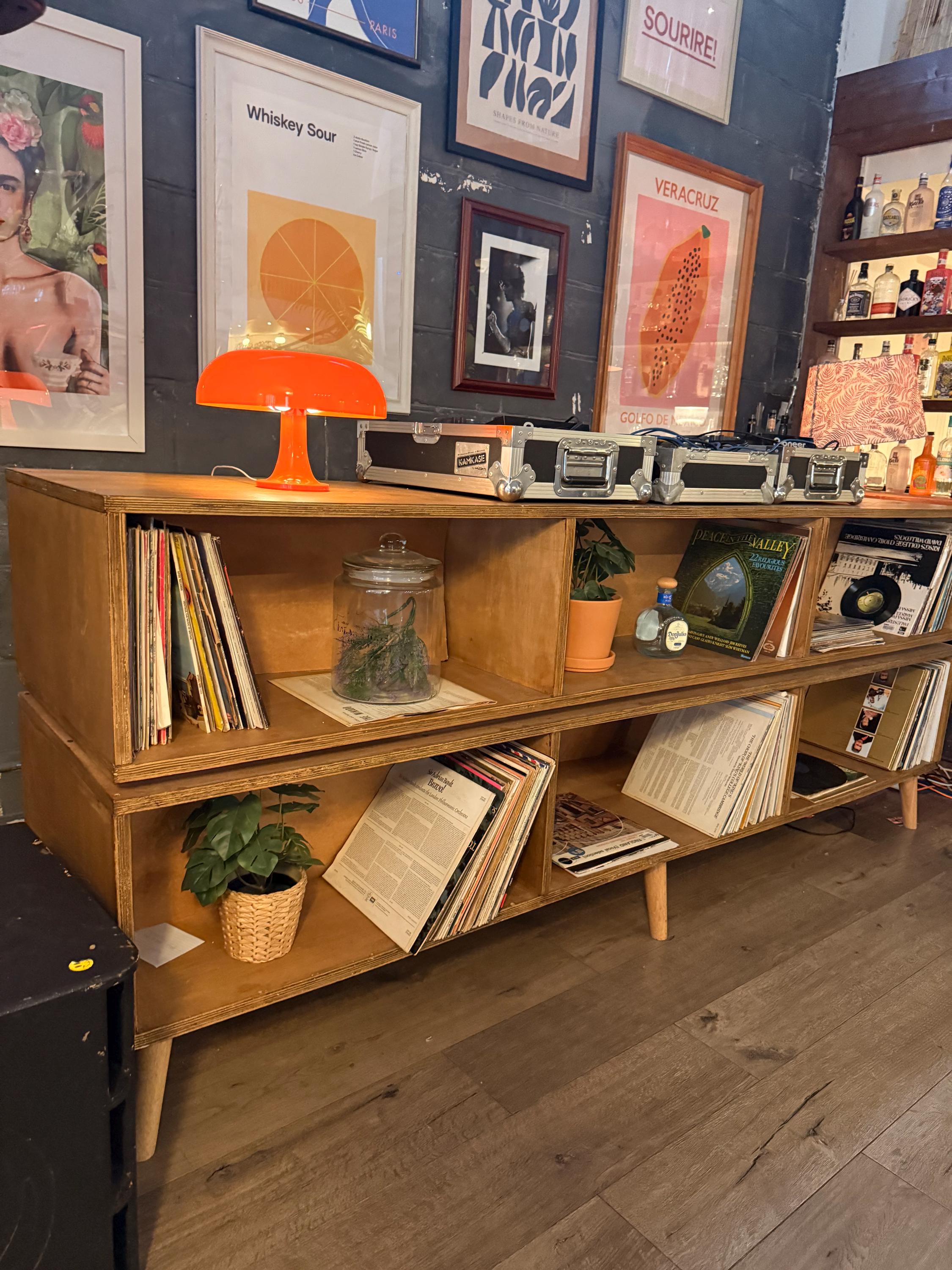 Two Tier DJ Vinyl Storage Cabinet With Component Shelf - Etsy UK