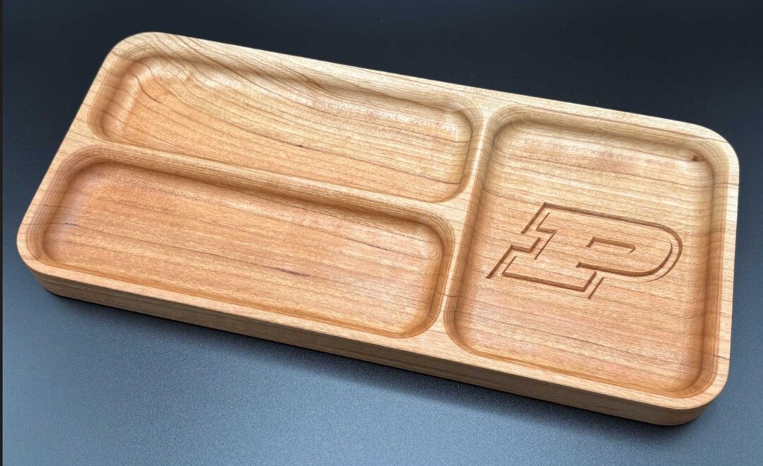 Purdue Motion "p" Cherry Wood Organizer Tray – Handcrafted 3 ...