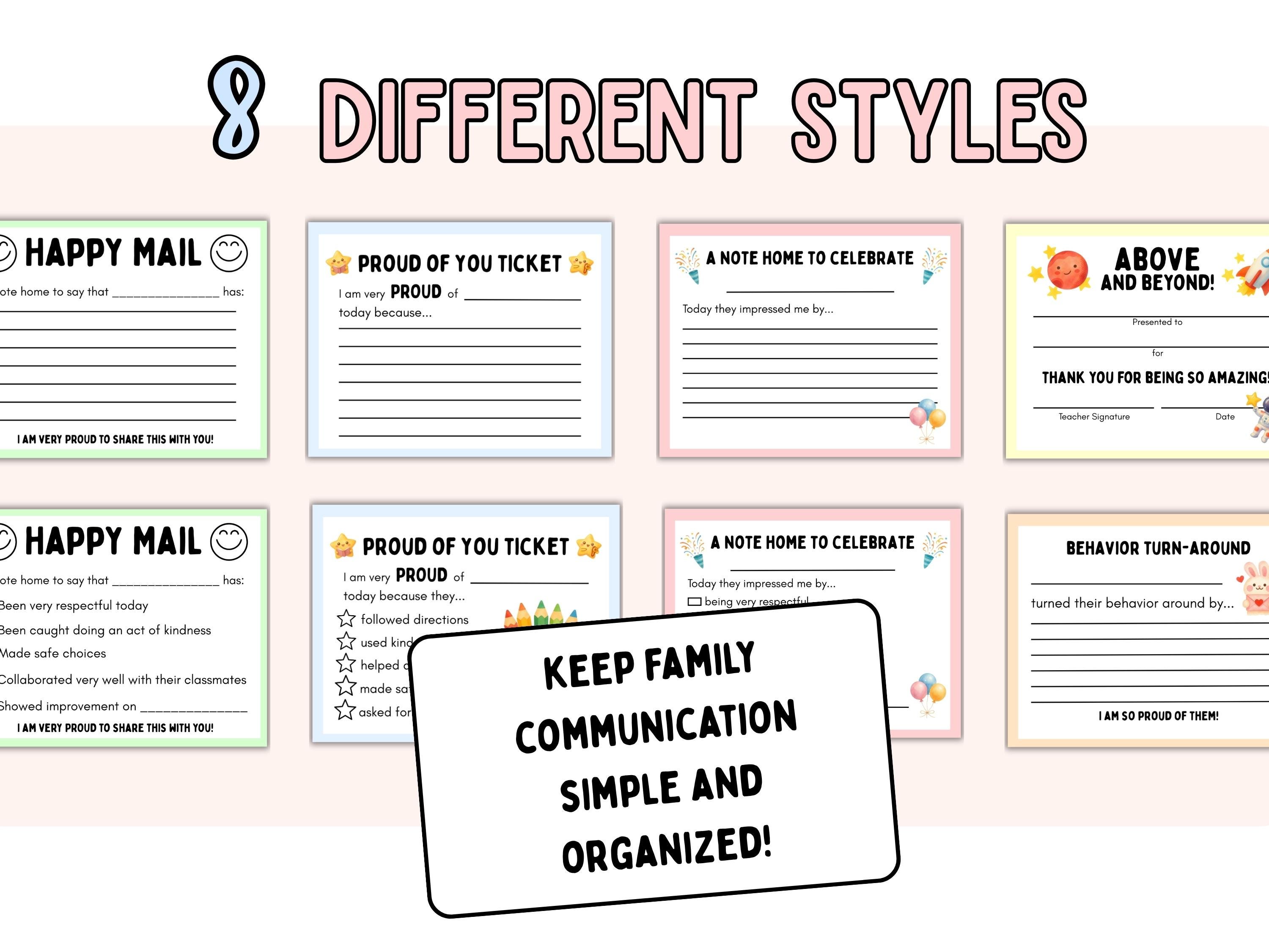 Behavior Notes Home for Positive Communication | Elementary | Editable ...