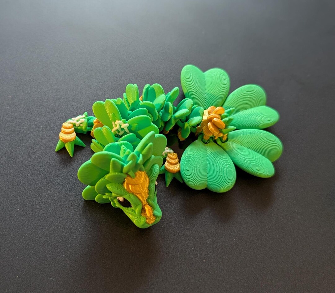Lucky Clover Dragon, Cinderwing Lucky Clover Dragon, 3D Printed Clover ...
