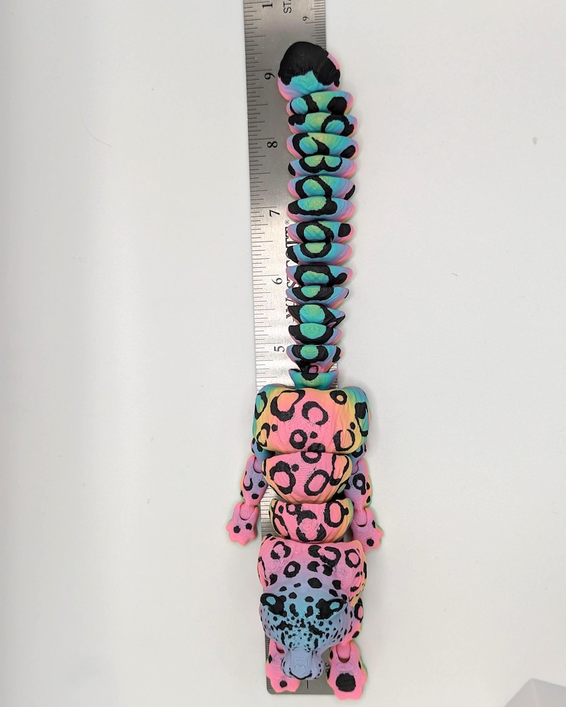 Snow Leopard Fidget Toy: Articulating 3D Printed Whimsical Rainbow ...