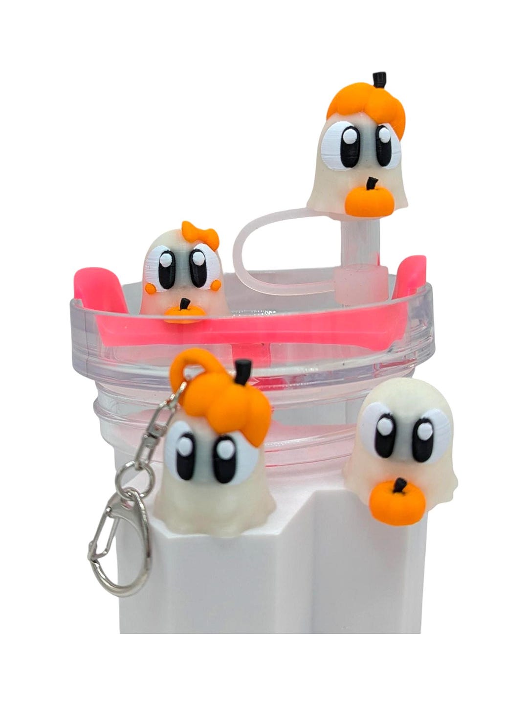 Little Ghost Straw Topper: 3D Printed Keychain Charm, Halloween Decor ...