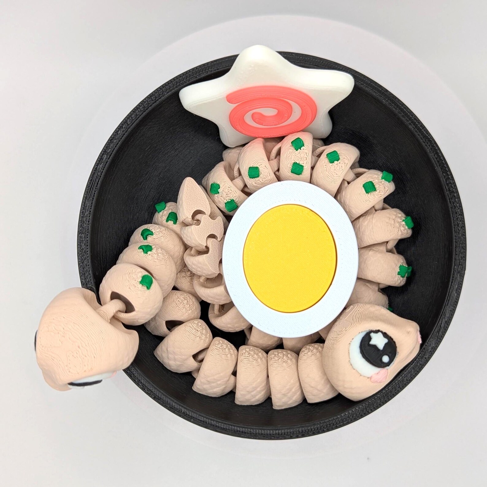 Snake Noodle Ramen 3D Printed, Green Onion Snake, Two Noodle Snakes ...